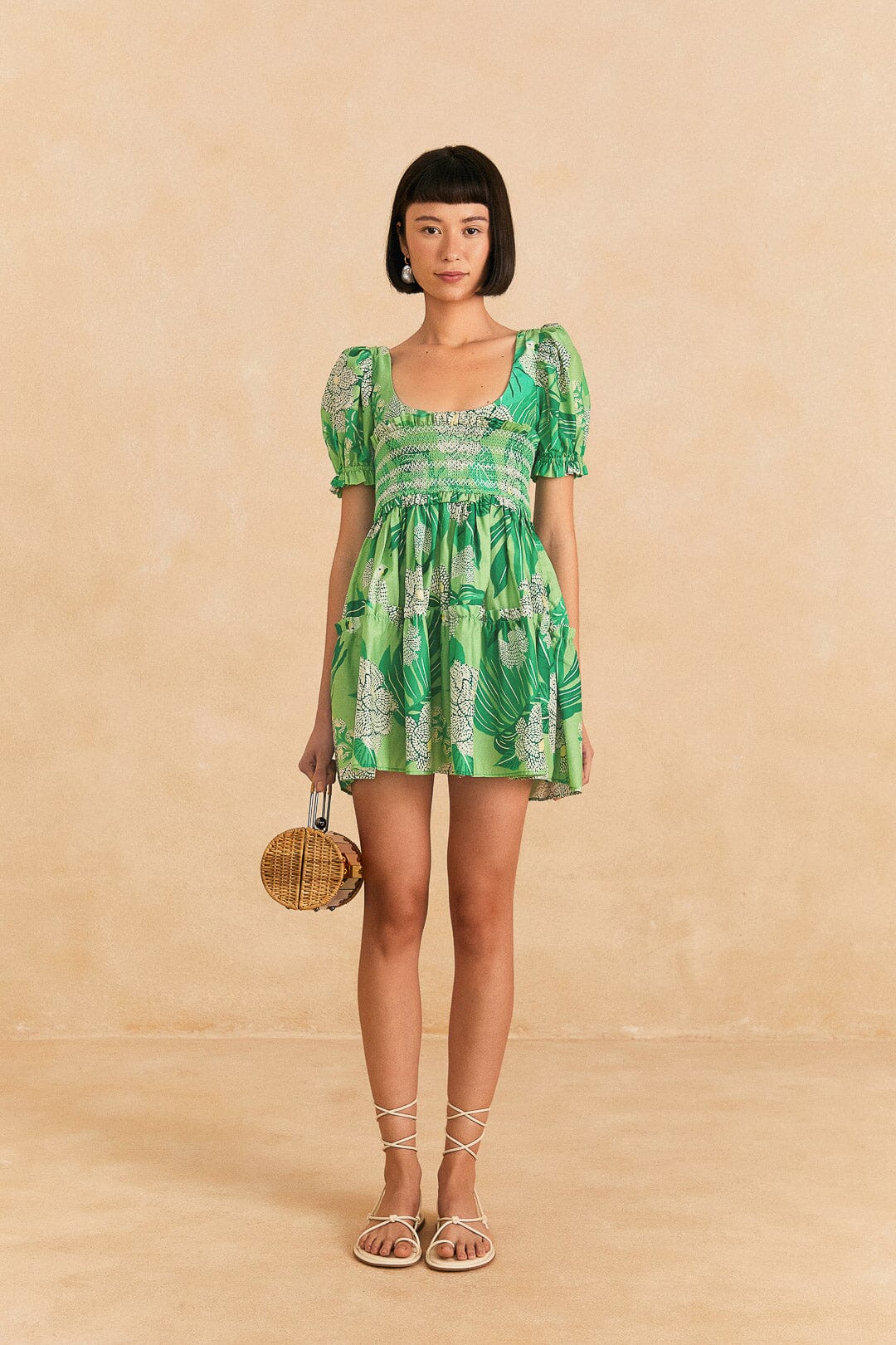 Green Dewdrop Floral Mini Dress – FARM Rio